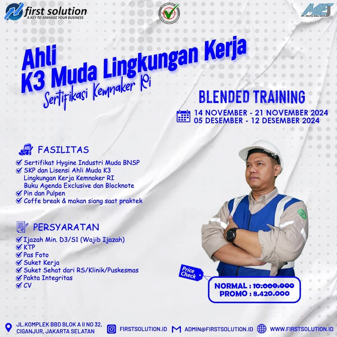 Ahli Muda K3 Lingkungan Kerja - First Solution